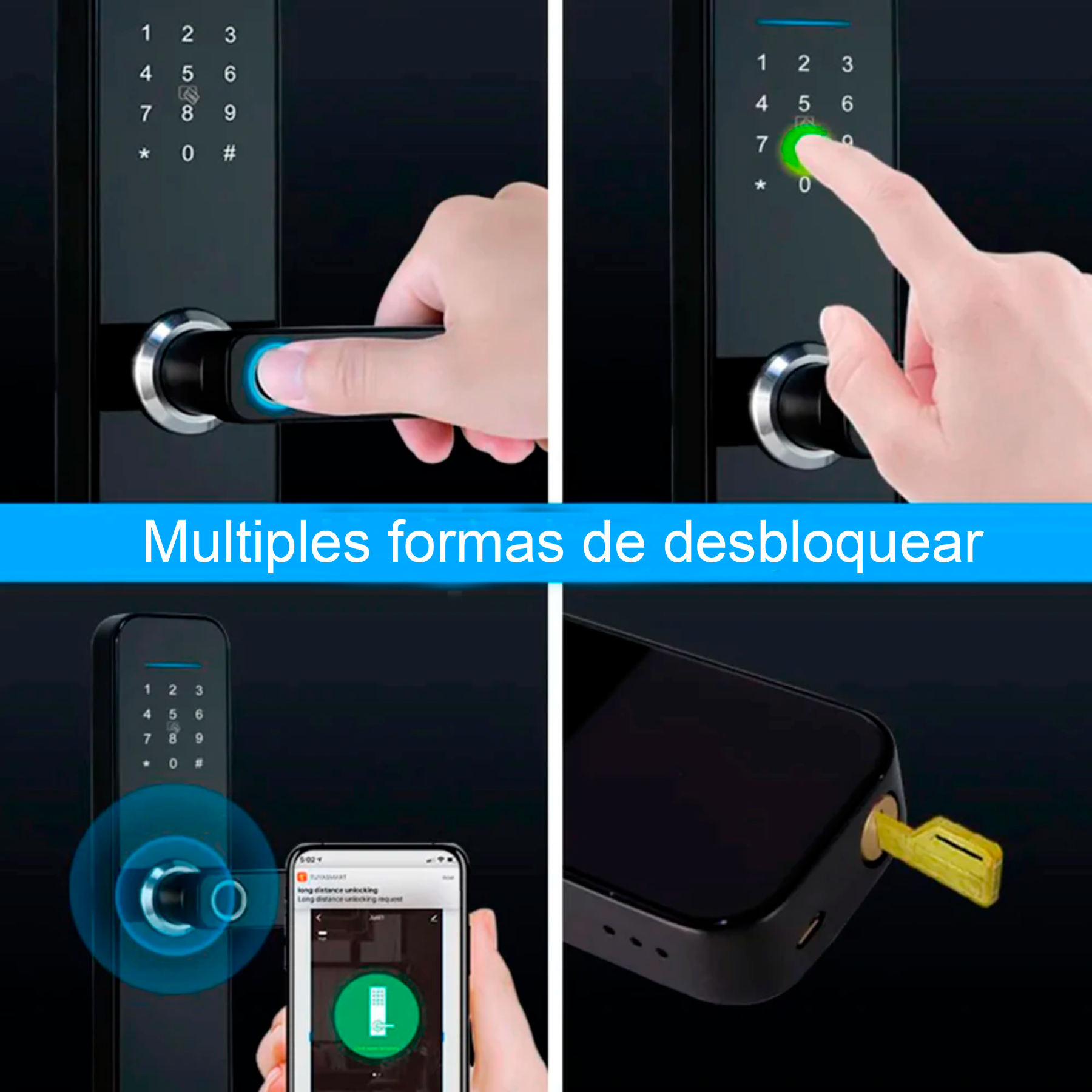 Cerradura digital con sensor biométrico de huellas dactilares